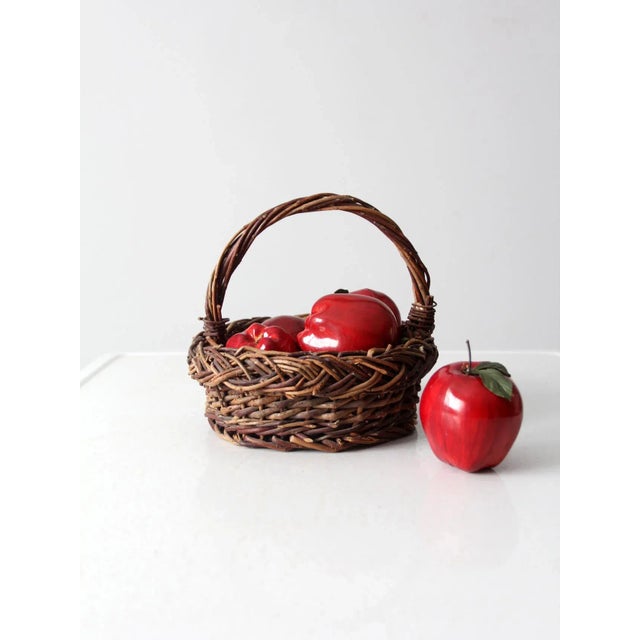 Vintage Rustic Wicker Basket | Chairish