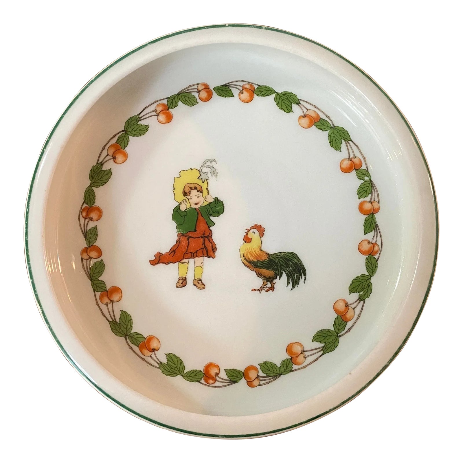 Antique MZ Austria Farm Baby, Bowl Featuring Little Child Crowing ...