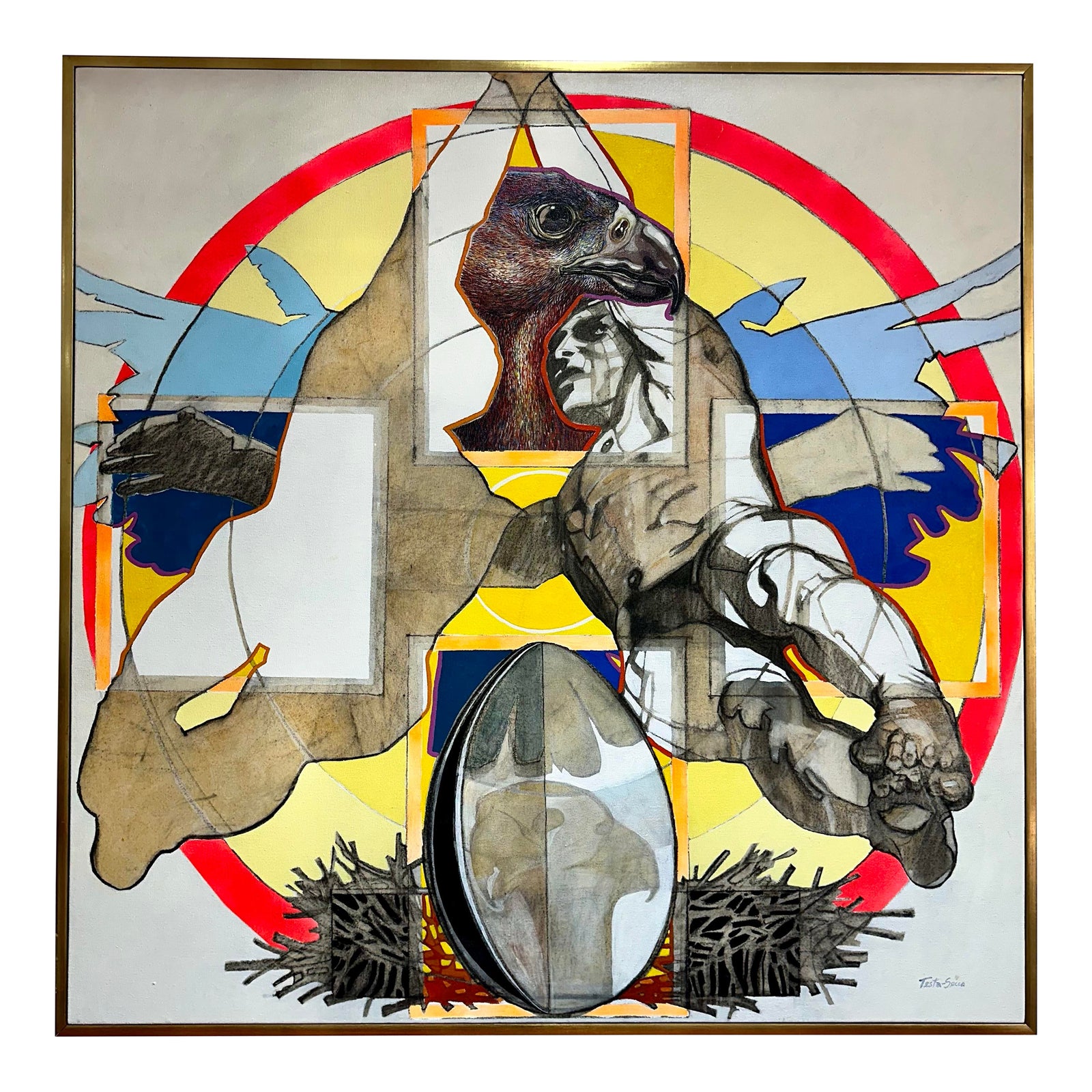 Original Joe Testa-Secca Psychedelic Framed Painting on Canvas C.1970’s ...