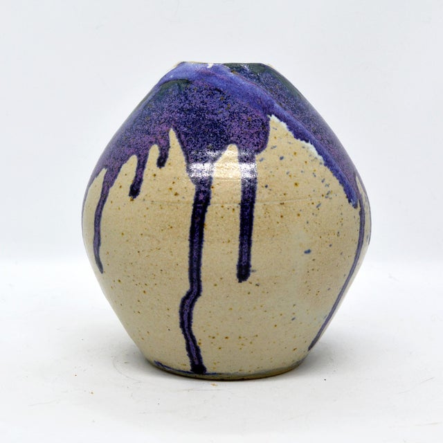 Ceramic Studio Vase in Blue and Purple Pottery Mid-Century Germany ...