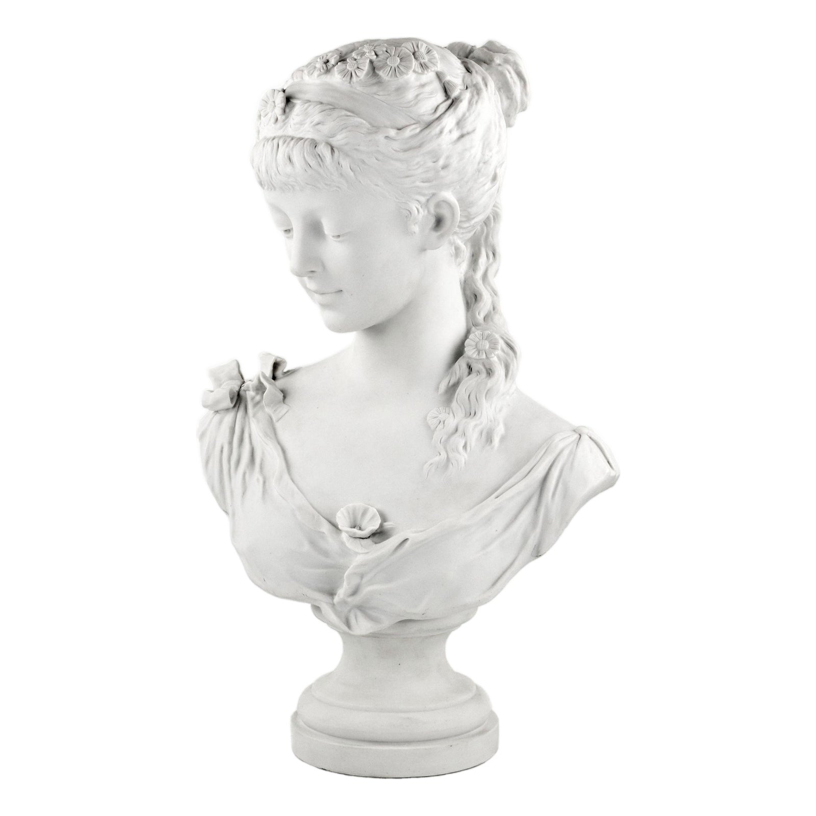 Biscuit Porcelain Bust of a Young Girl from Charles Levy & Co, France ...