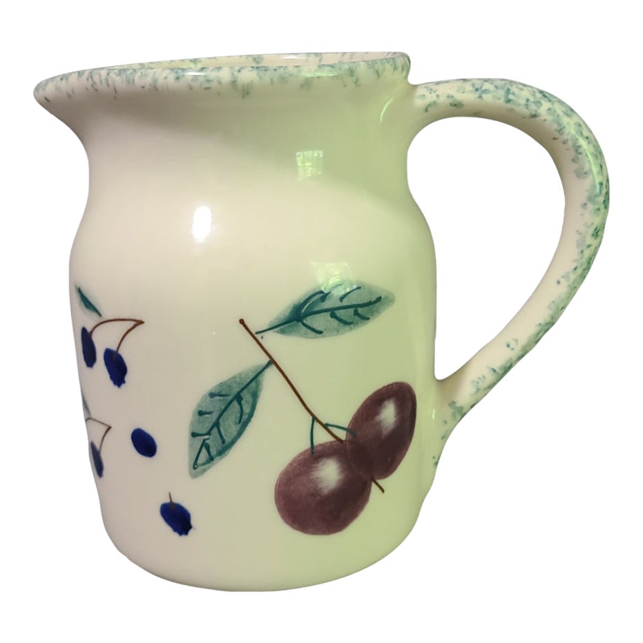 Late 20th Century Hartstone Usa Hand Painted Green Spongeware Fruit ...