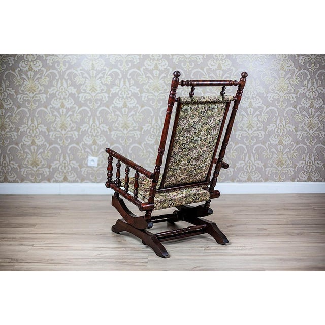 Late 19th Century Spring Rocking Chair in Floral Fabric | Chairish