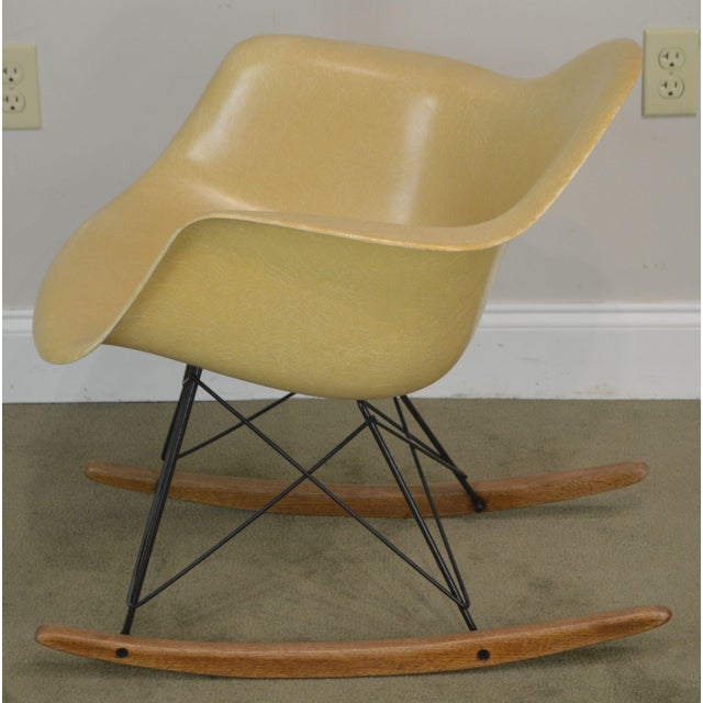 Herman Miller Charles and Ray Eames Fiberglass Shell Rocker | Chairish