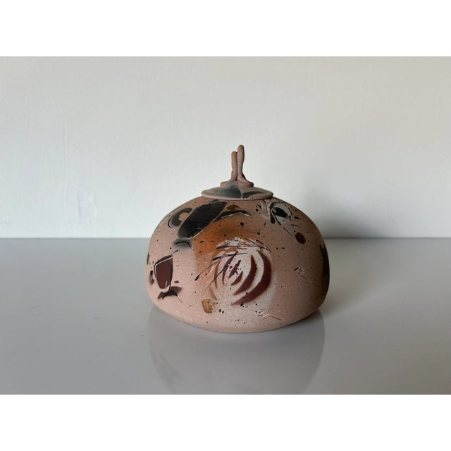 Laura Ross Artistic Hand Painted Pottery Urn/ Vase | Chairish