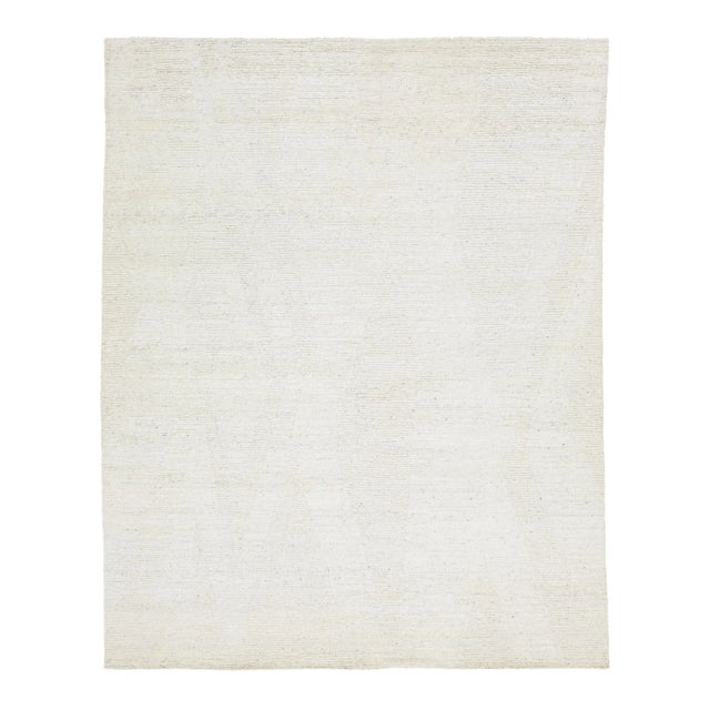 Apadana's Modern Moroccan Style Wool Rug in Ivory Features a Minimalist ...