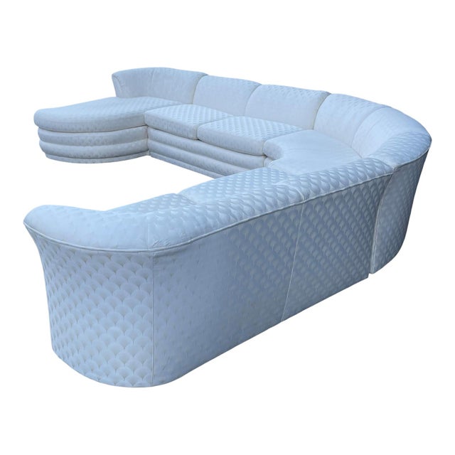 1980s Postmodern Ribbed Sectional Curved Sofa | Chairish