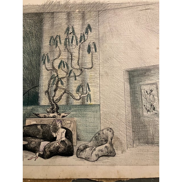 1940’s Original Noel Coward Design for Living Set Design Ink/Pastel ...