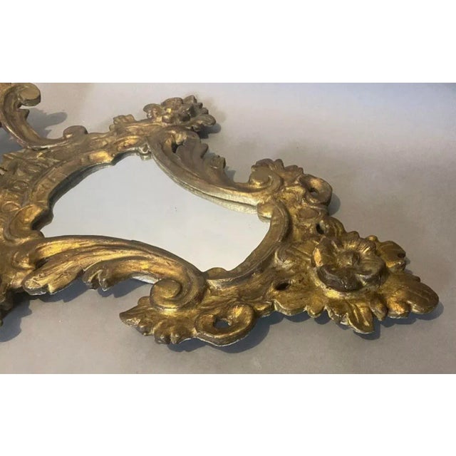 Vintage Italian Style Ornate Floral Carved Giltwood Hanging Wall Mirror ...