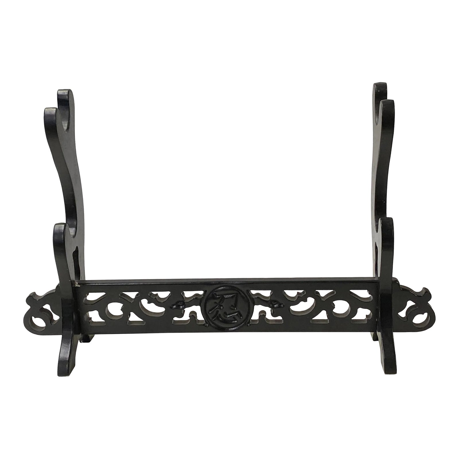 Chinese Black Wood Horizontal Pen Brush Holder Display Rack | Chairish