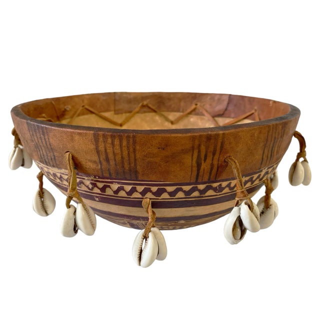 African Vintage Gourd Rattle Cowrie Shells Musical Burkina Faso | Chairish