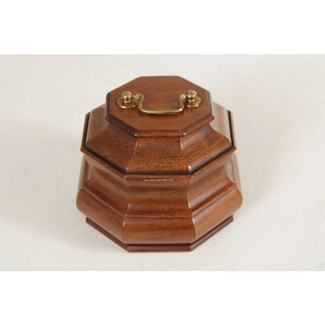 Colonial Williamsburg Style Vintage Mahogany Tea Caddy | Chairish