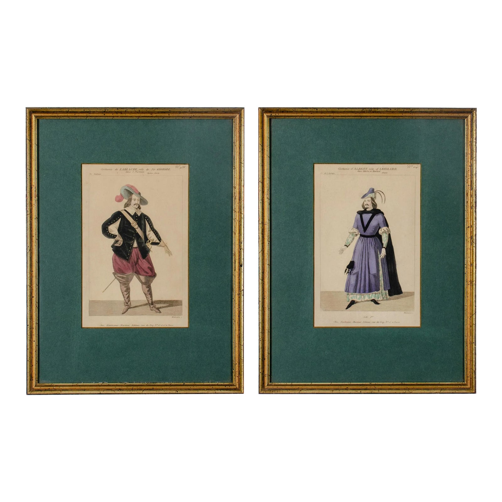 French Costume Engravings, Martinet C.1830s - a Pair | Chairish