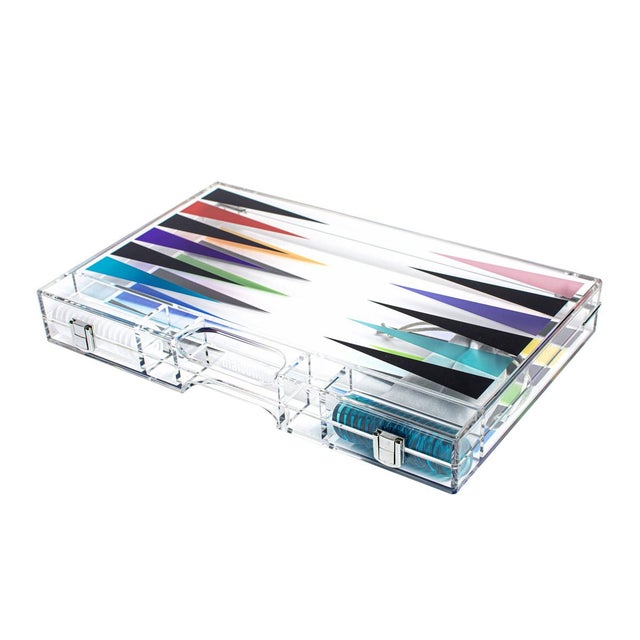 Acrylic Backgammon Set - Rainbow | Chairish