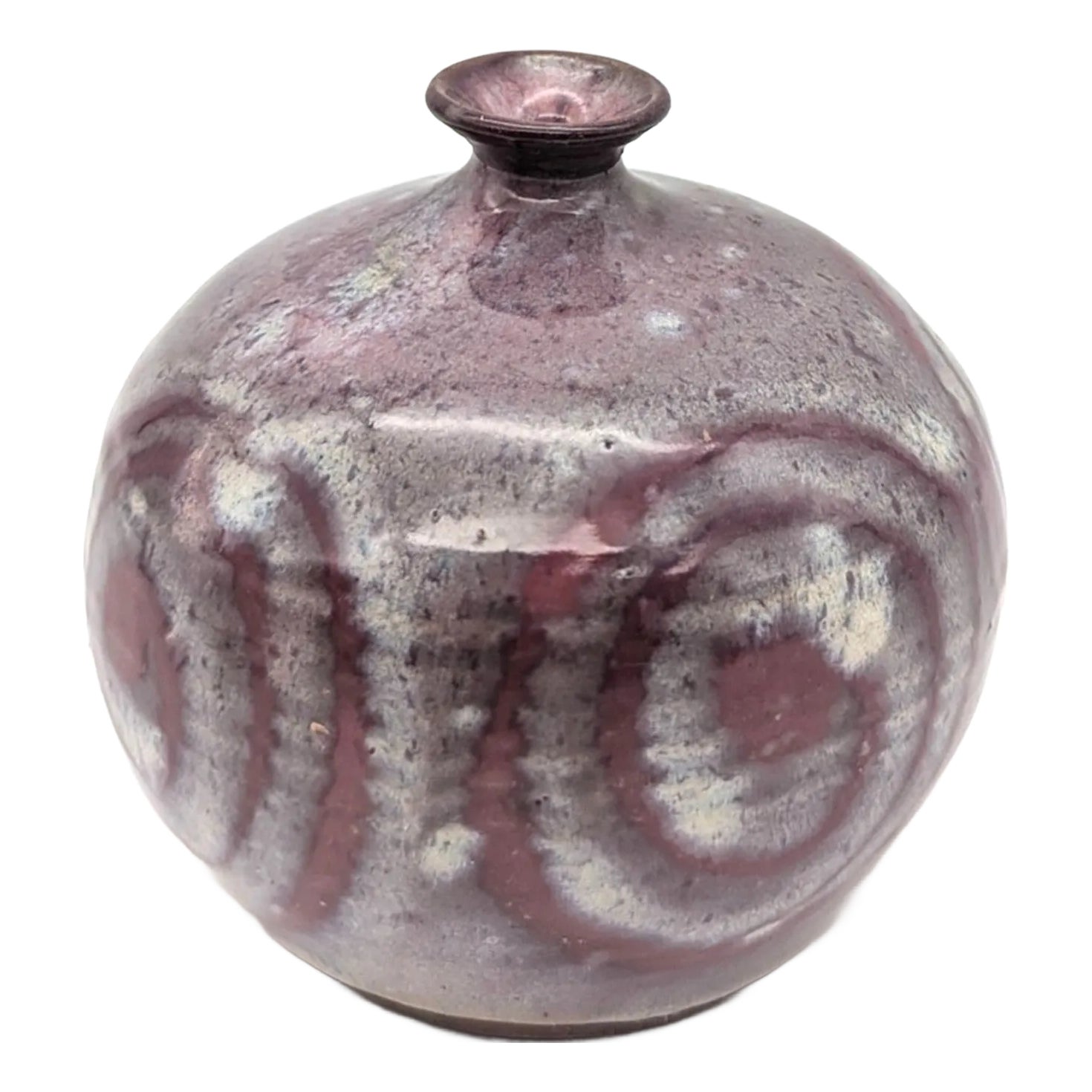 Mid 20th Century Lee Levy Studio Pottery Drip-Glaze Bud Vase | Chairish