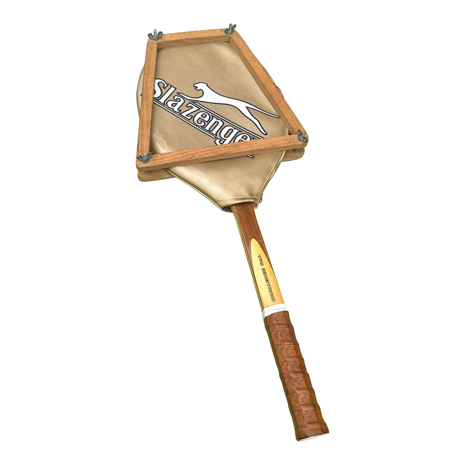 Vintage Slazenger Tennis Racket and Cover | Chairish