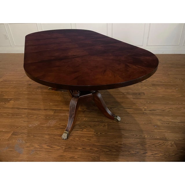 Petite Narrow Traditional Mahogany Dining Table | Chairish