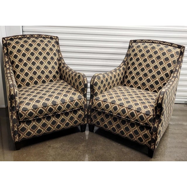 Modern Bernhardt Transitional Style Upholstered Club Chairs – a Pair ...