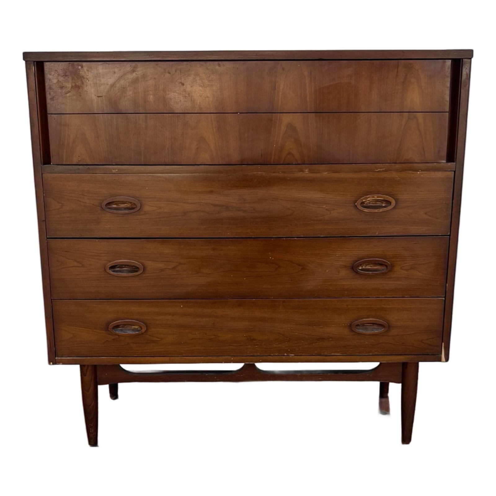 Vintage Dresser by Dixie, Walnut Highboy Chest, Tallboy, Furniture With ...