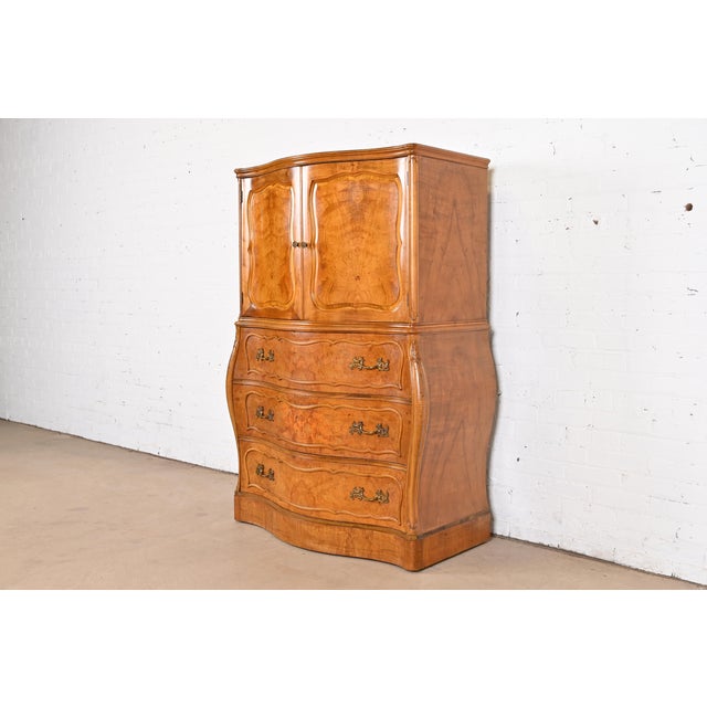 Romweber French Provincial Louis XV Bombay Form Burl Wood Gentleman's ...
