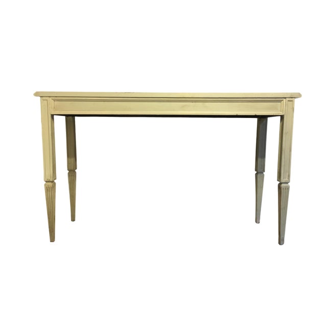 20th Century Painted Cream Beige Console Table with Ornamental Carved ...
