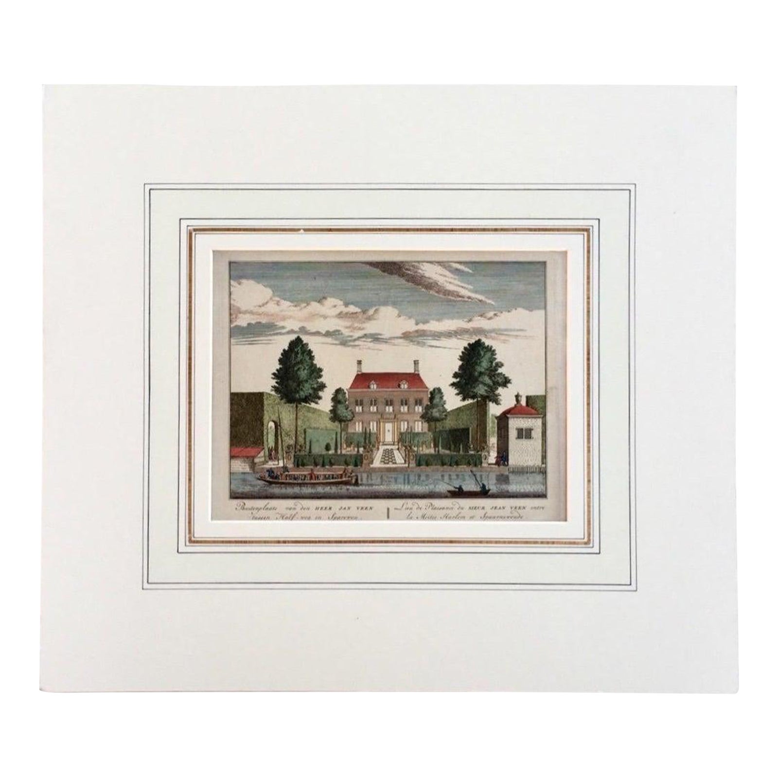 Beautiful and Chic Hand-Colored Dutch Garden Engraving by Visscher ...