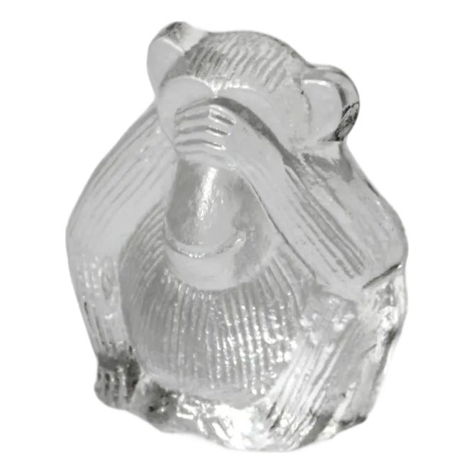 Vintage Ape Can't See Paperweight in Crystal Glass by Lisa Larson, 1970 ...