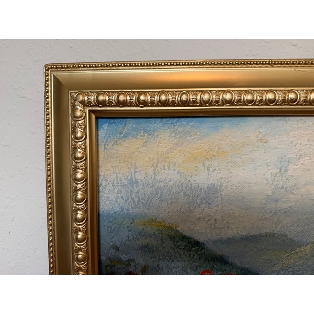 Vintage Impressionist Landscape Oil Painting Floral Meadow Countryside ...