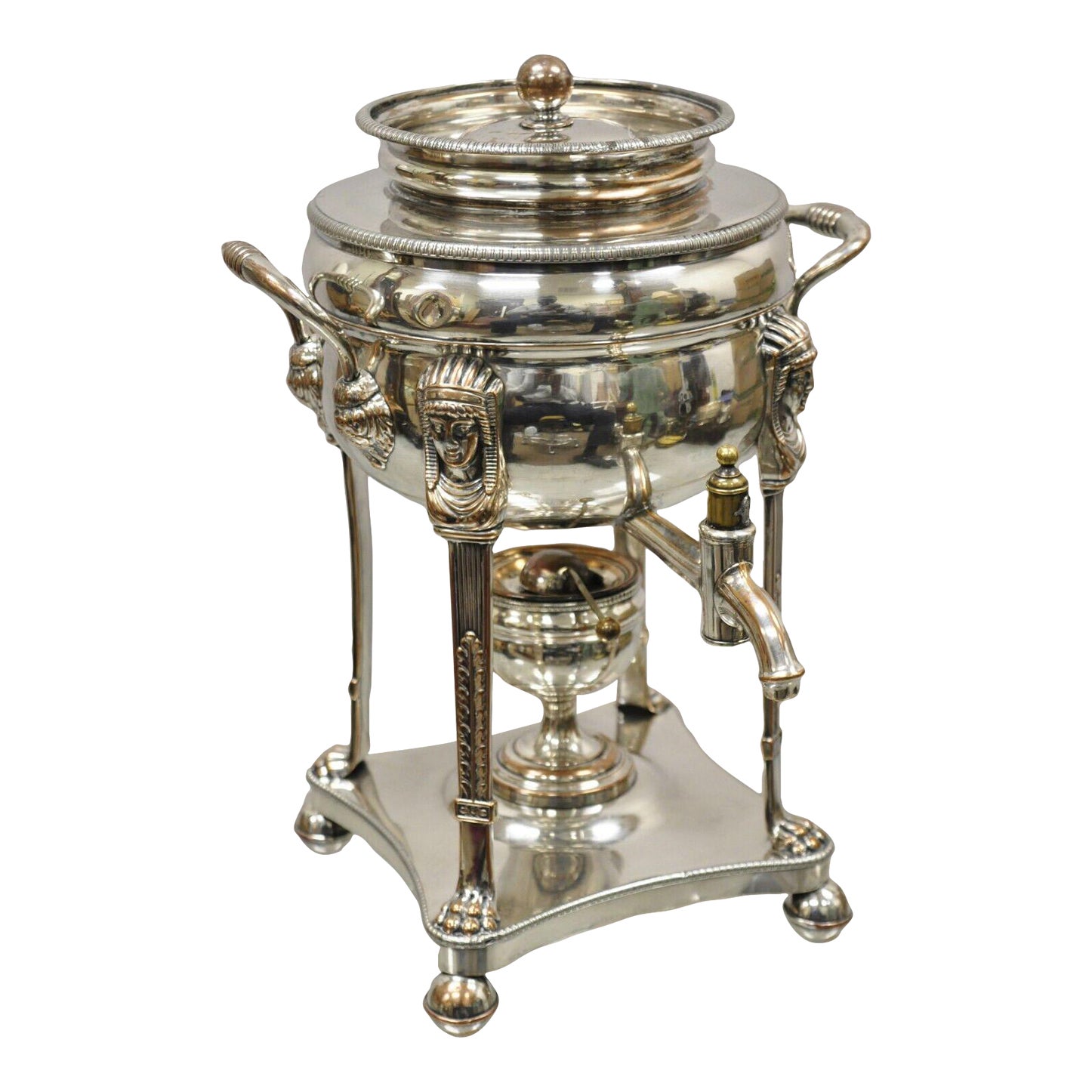 Antique English Regency Silver Plated Figural Samovar Coffee Tea ...
