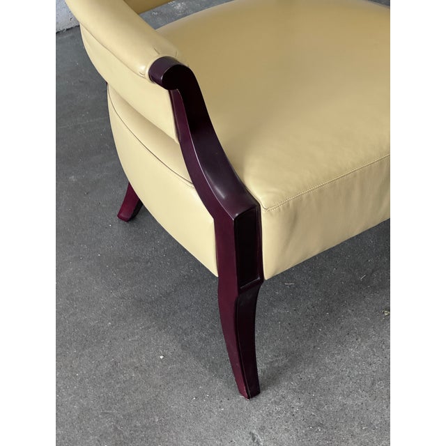 Baker Furniture Barbara Barry Leather Arm Chairs, a Pair | Chairish