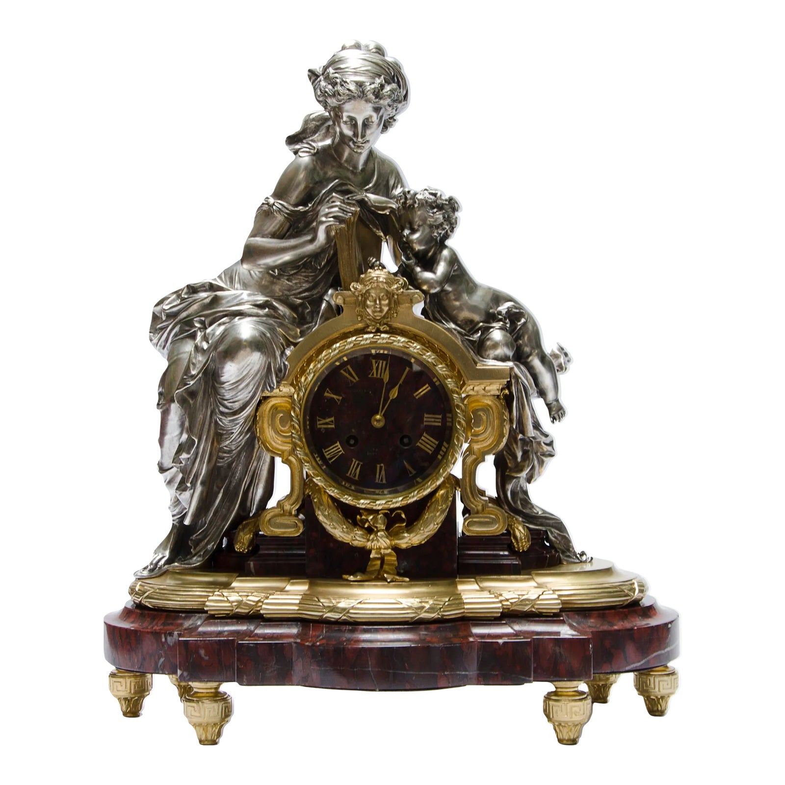 Late 19th Century French Louis XVI Ormolu Gilt Bronze Mantel Clock by ...