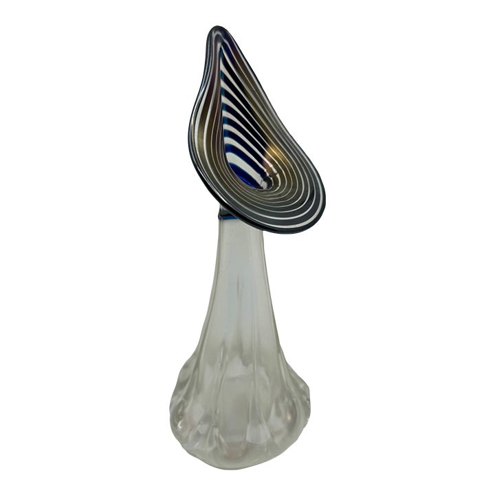 Vintage Handblown Iridescent Jack in the Pulpit Orbit Vase by Herb a Thomas | Chairish