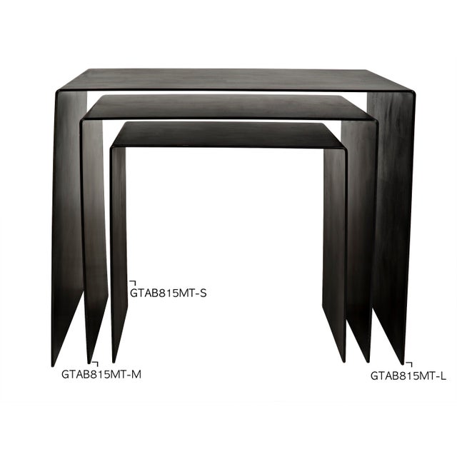 Yves Side Table in Black Metal - Large | Chairish