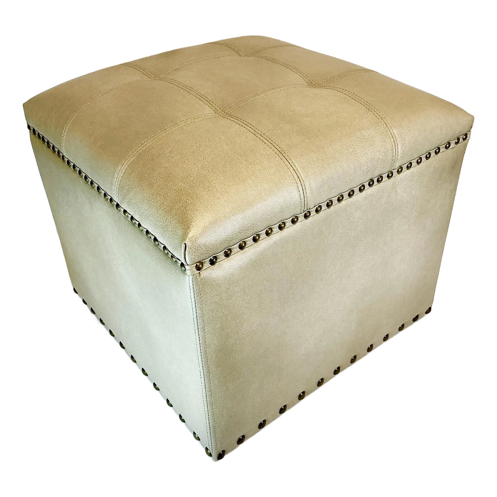Vintage Rustic Southwestern Arts & Crafts Nailhead Footstool Seat ...