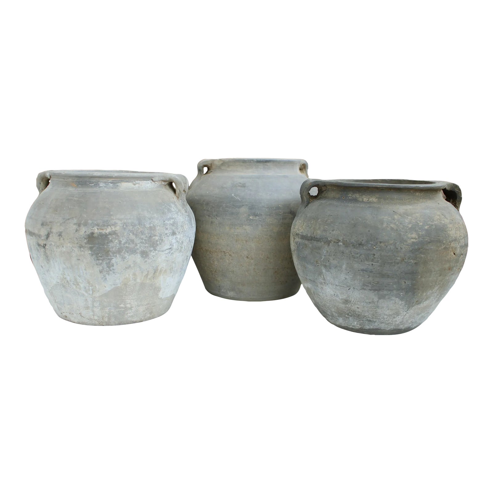 Antique Distressed Rustic Cache Pot/Planter W/Handles | Chairish