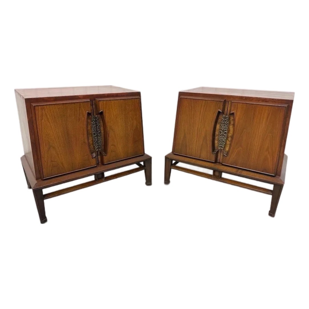 Mid-Century Modern Helen Hobey Baker Walnut Nightstands - Set of 2 ...