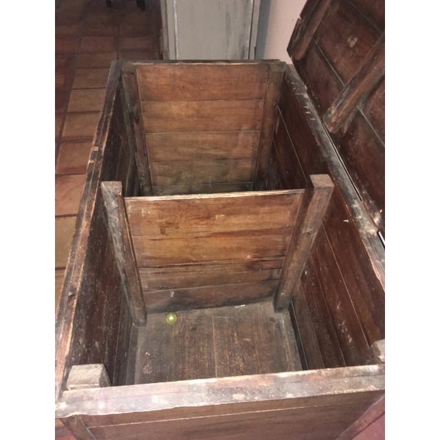 Rustic Red Paint Divided Storage Trunk | Chairish