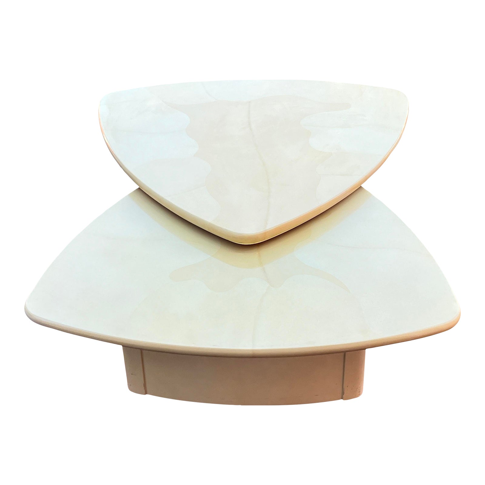 Late 20th Century Karl Springer Style Lacquered Faux Goatskin Marble ...