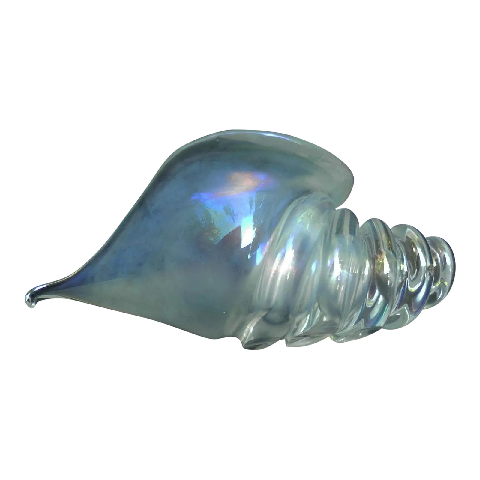 1950s Vintage Zanetti Licio Murano Glass Conch Shell Sculpture | Chairish