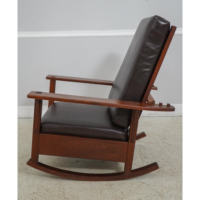 Stickley Antique Mission Oak Reclining Rocker Chair | Chairish
