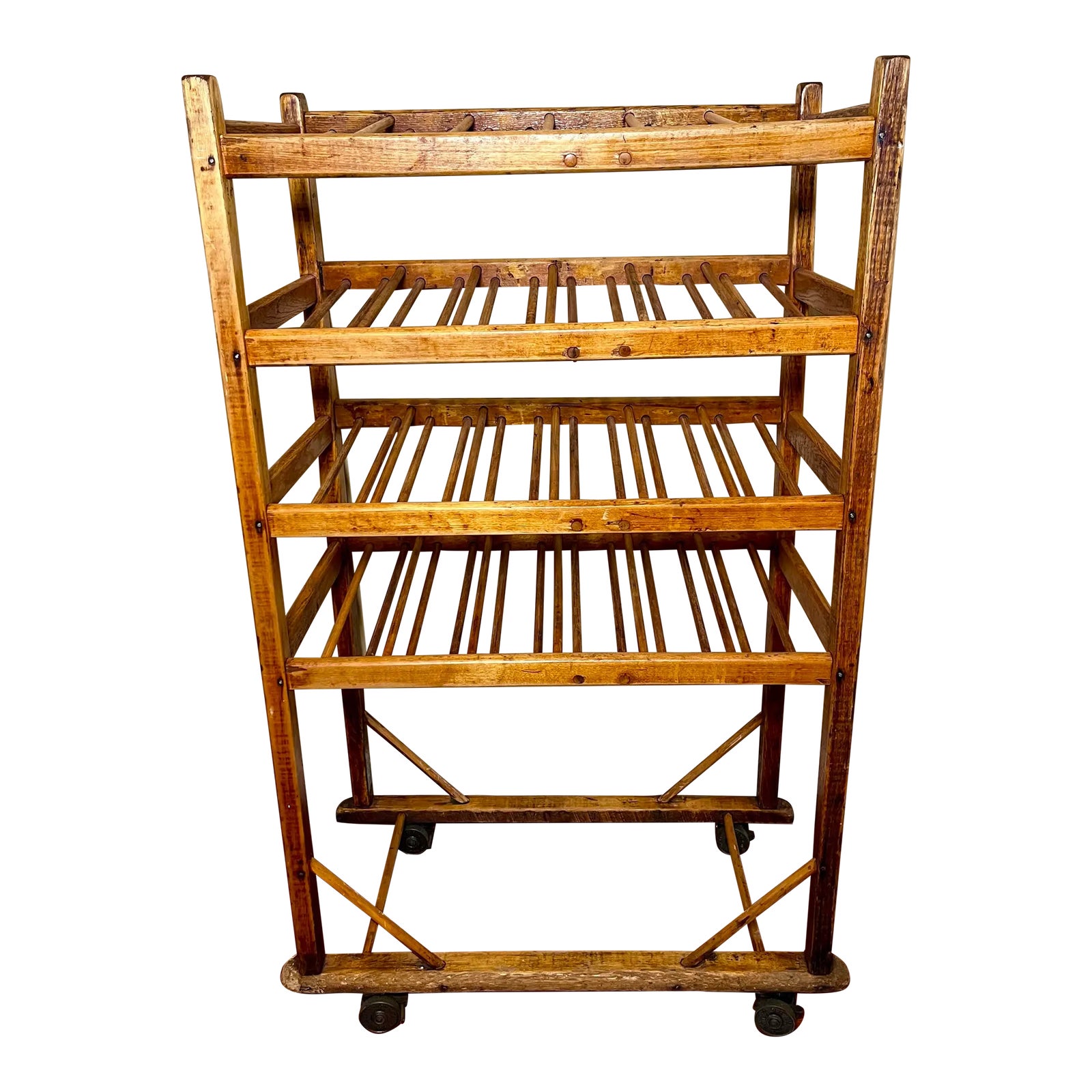 1920’s Rolling Bakery/Shoe Factory Rack | Chairish