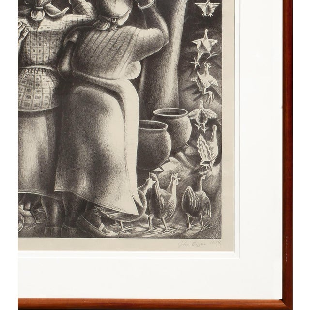 1984 "Upper Room" Black and White Abstract Figurative Lithograph ...