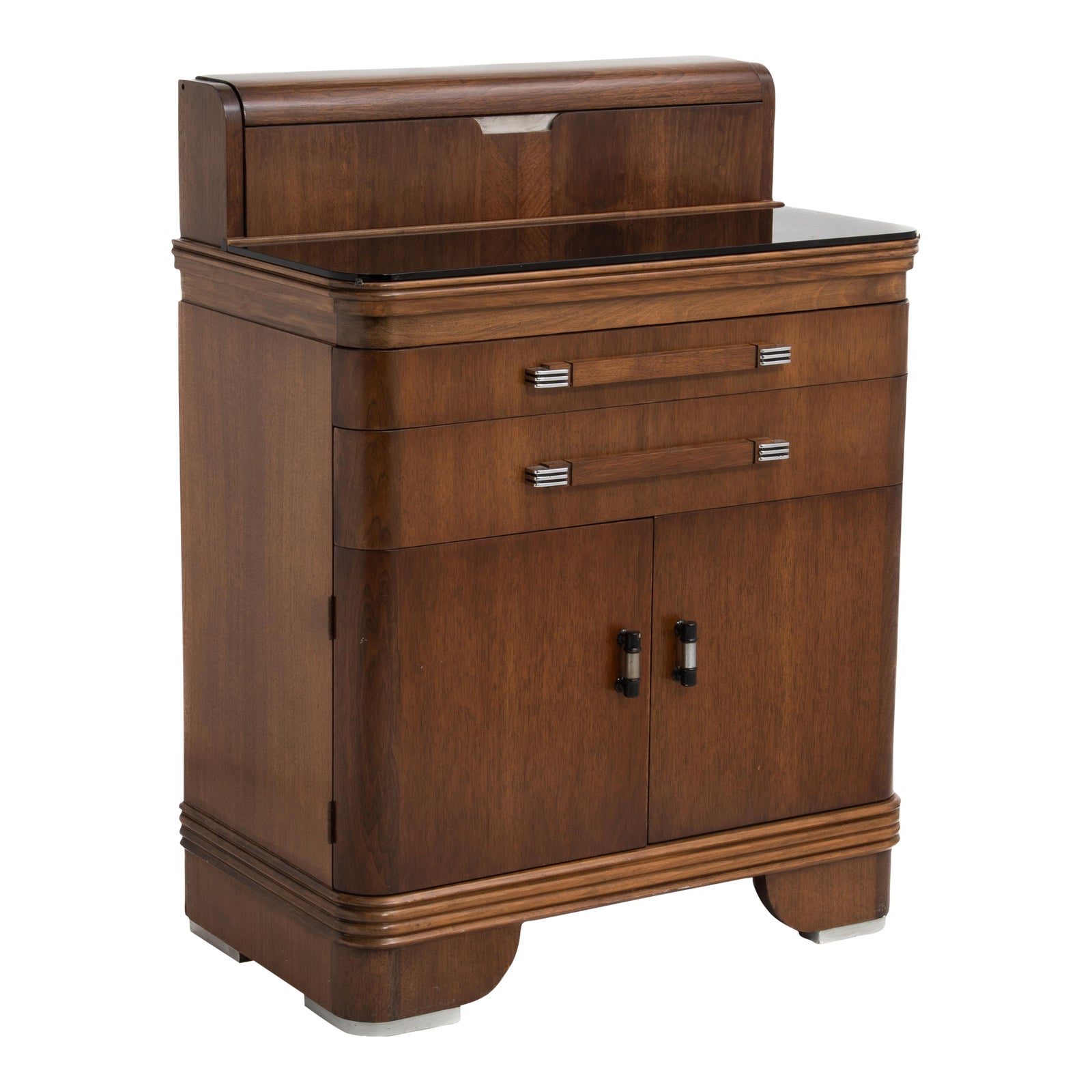 Hamilton Manufacturing Company Walnut Chrome Dental Cabinet Donald ...