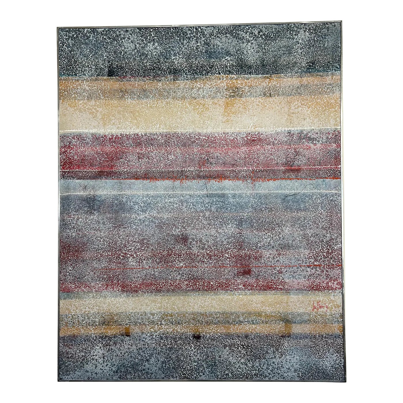 1987 Signed Lee Burr Abstract Mixed Media Painting | Chairish