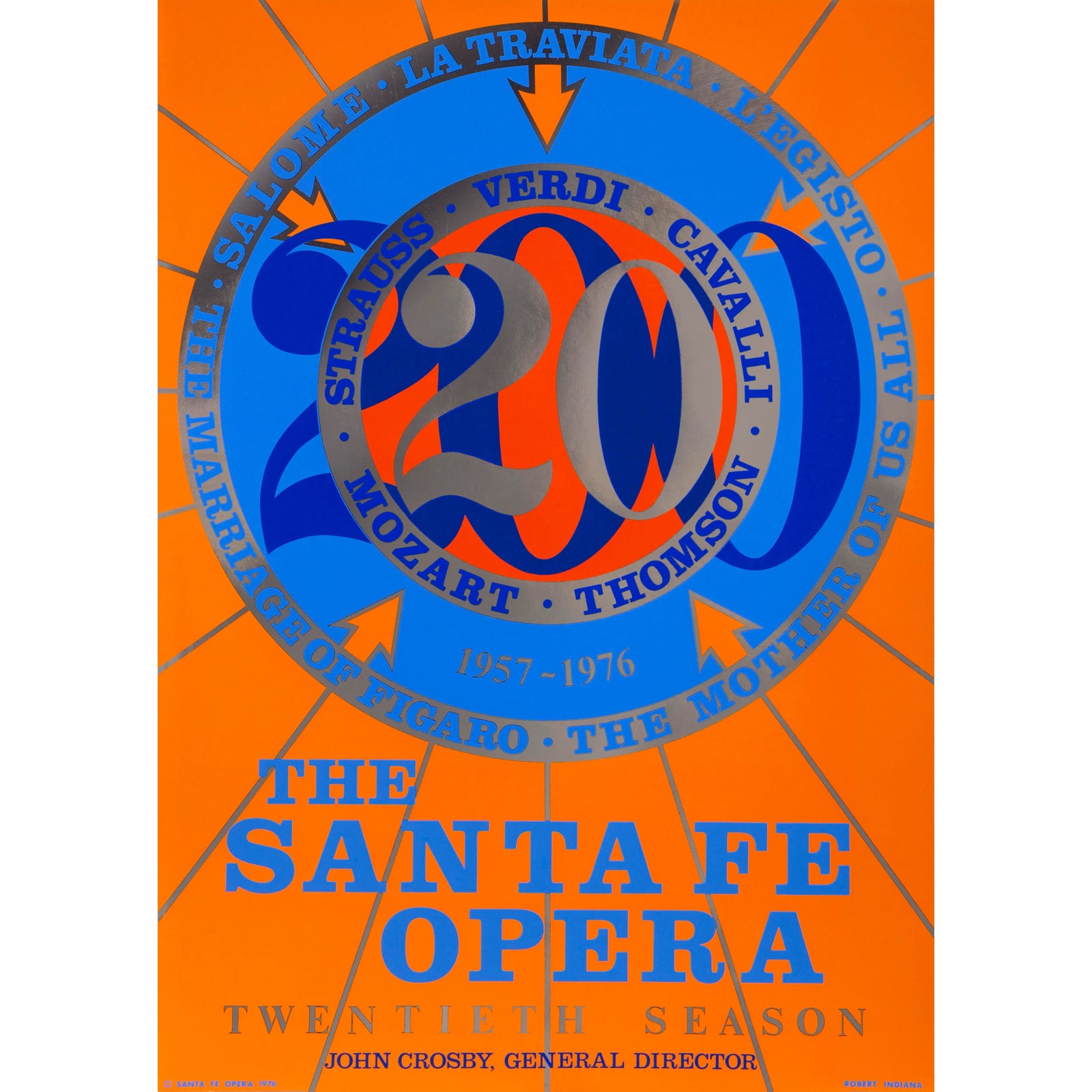 The Santa Fe Opera, Robert Indiana Screenprint Poster on Foil | Chairish