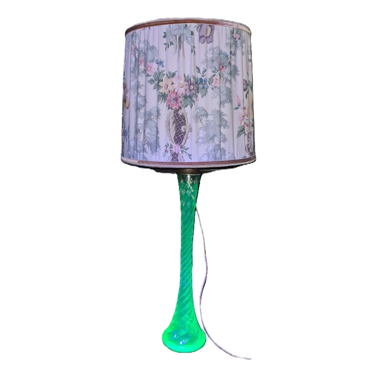 Vintage Art Deco Table Lamp in Uranium Glass, 1930s | Chairish