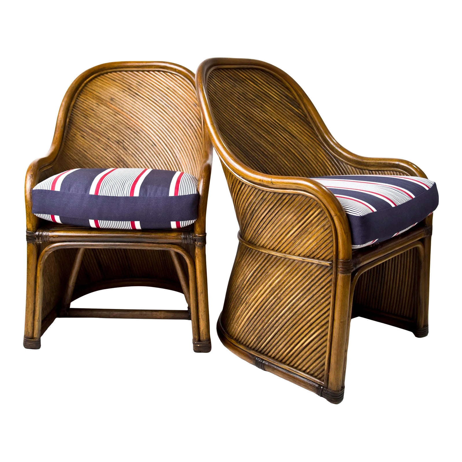 Vintage Pencil Reed Rattan Chairs - a Pair | Chairish
