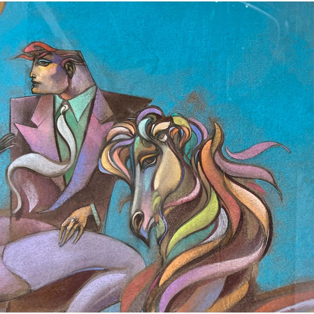 Virgil Sova Pastel Painting With Art Deco Influence. | Chairish