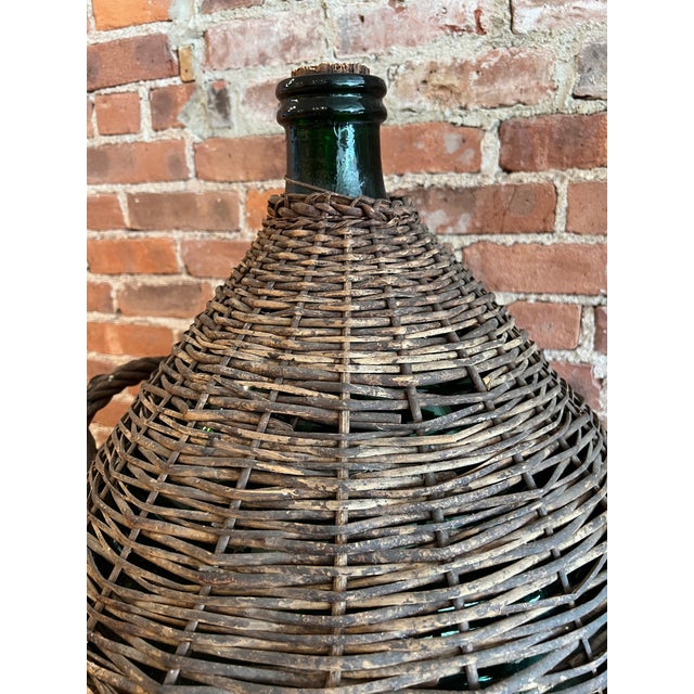 Antique French Demijohn in Wicker Basket | Chairish