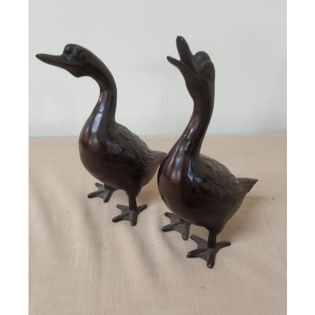 Pair of 1930s Japanese Metal Ducks | Chairish